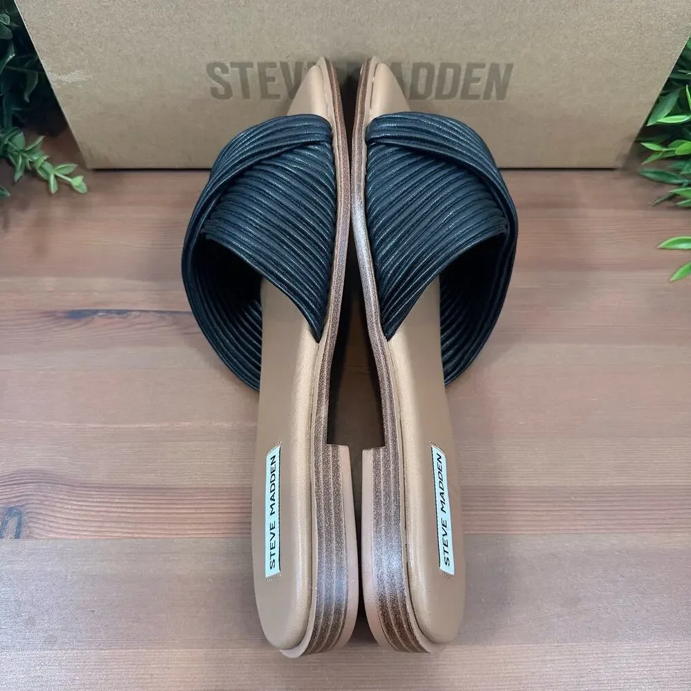 Steve Madden | Shoes | Steve Madden Womens Limitt Textured Black Slide ...